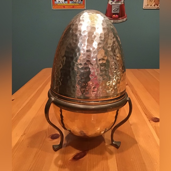 Pier 1 | Accents | Two Tone Hammered Brass Egg Stand Massive Vintage ...